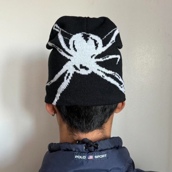 Accessories | Y2k 200s Grunge Gothic Punk Spider Black Beanie | Poshmark